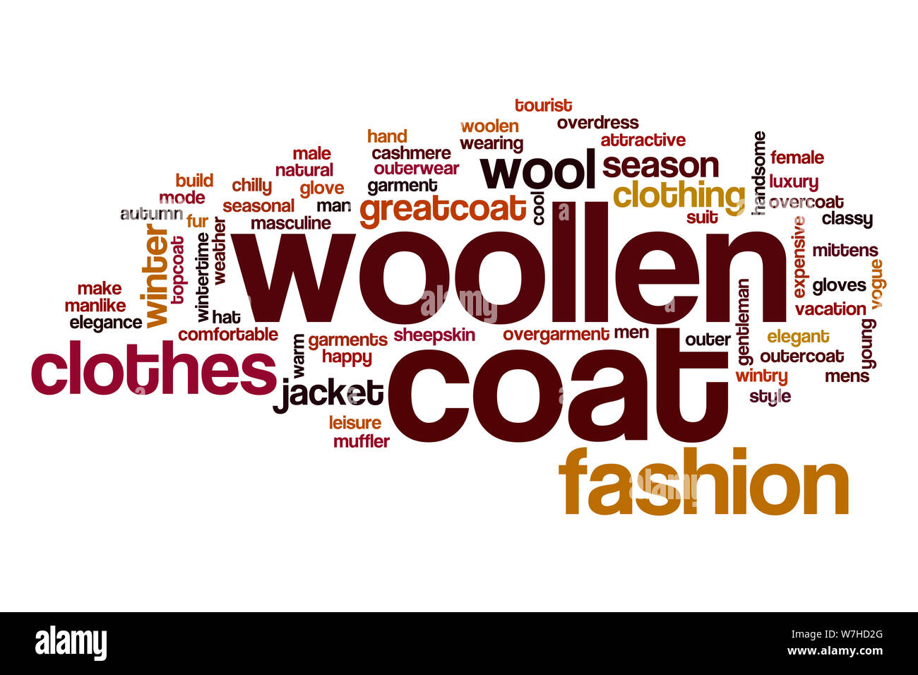 Woolen coat word cloud concept Stock Photo - Alamy