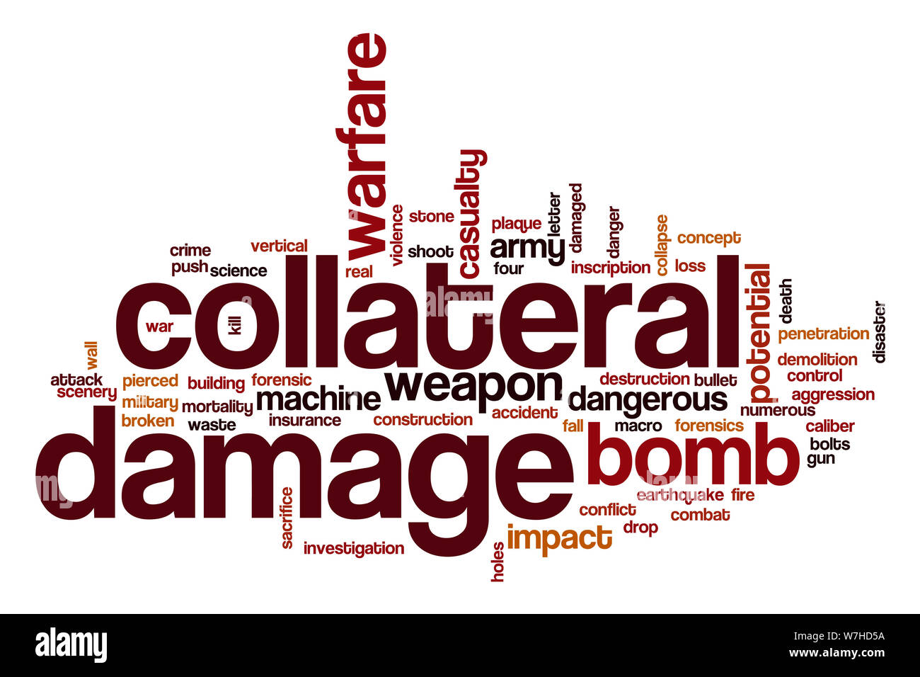 Collateral damage word cloud concept Stock Photo - Alamy