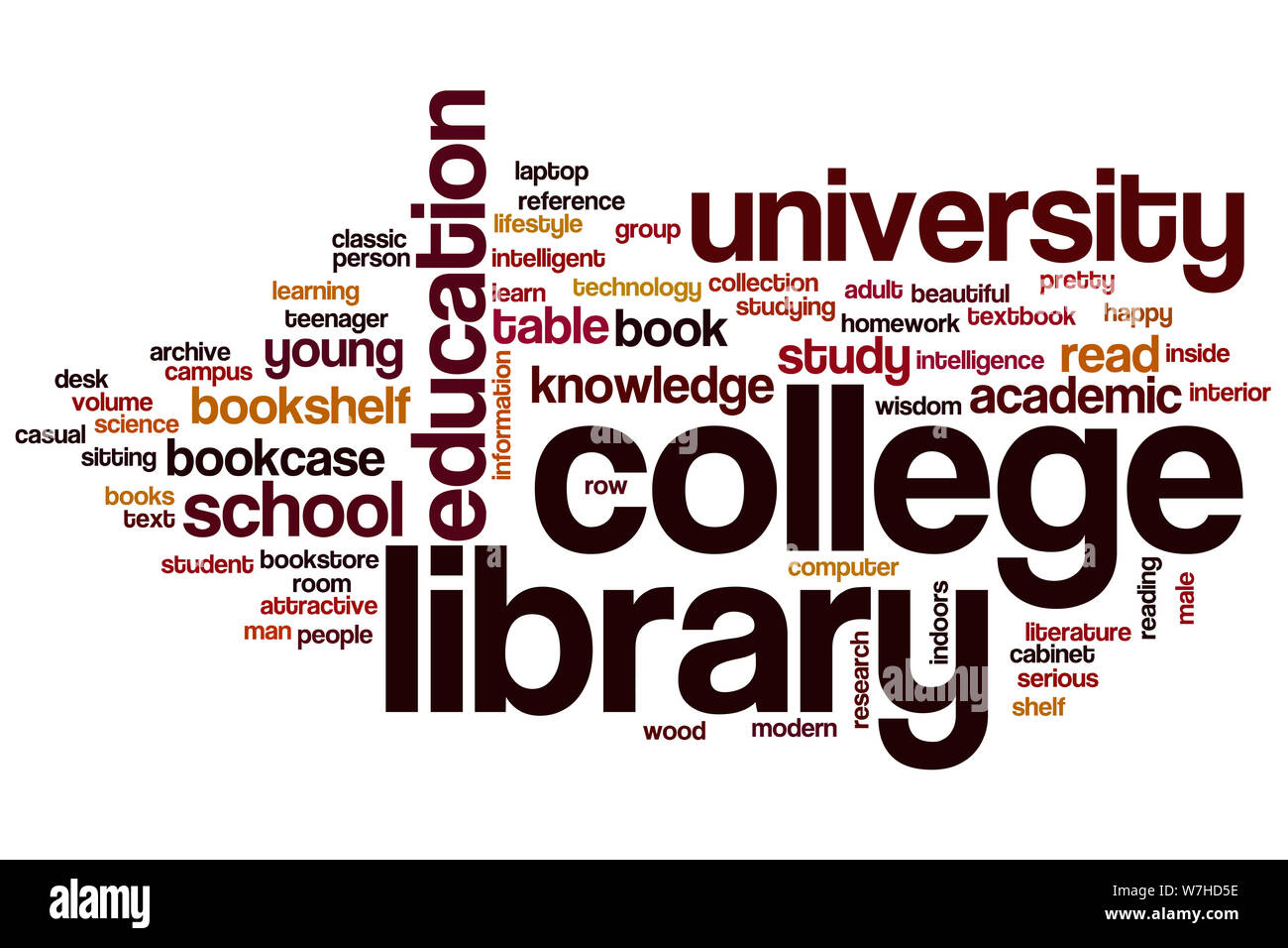 College library word cloud concept Stock Photo - Alamy