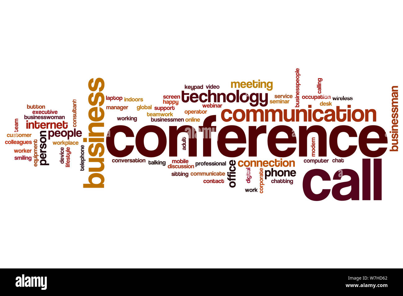 Conference call word cloud concept Stock Photo - Alamy