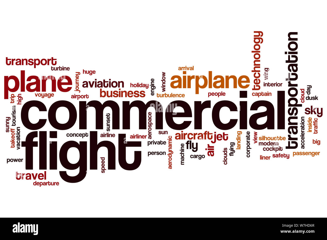 Commercial flight word cloud concept Stock Photo - Alamy