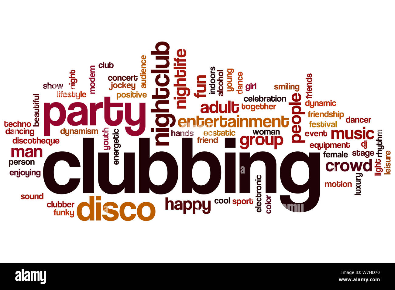 Clubbing word cloud concept Stock Photo - Alamy