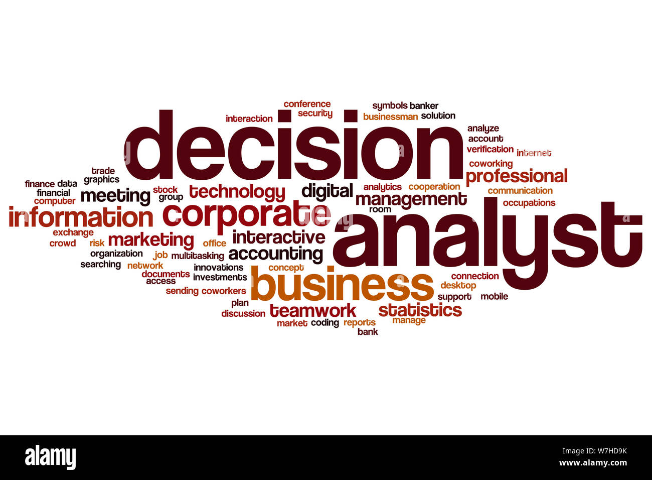 Decision analyst word cloud concept Stock Photo - Alamy