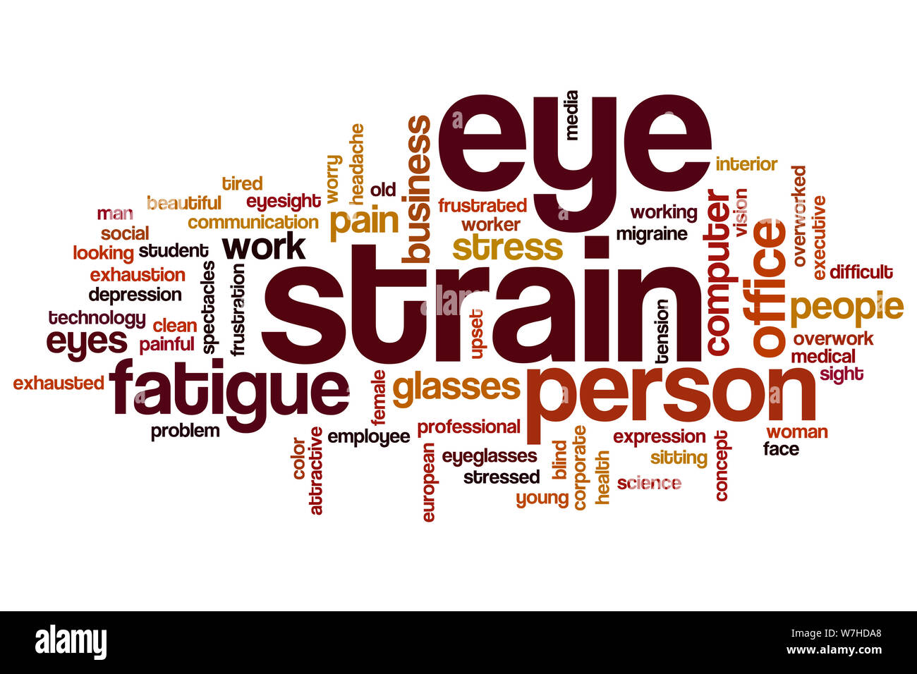 Eye strain word cloud concept Stock Photo - Alamy