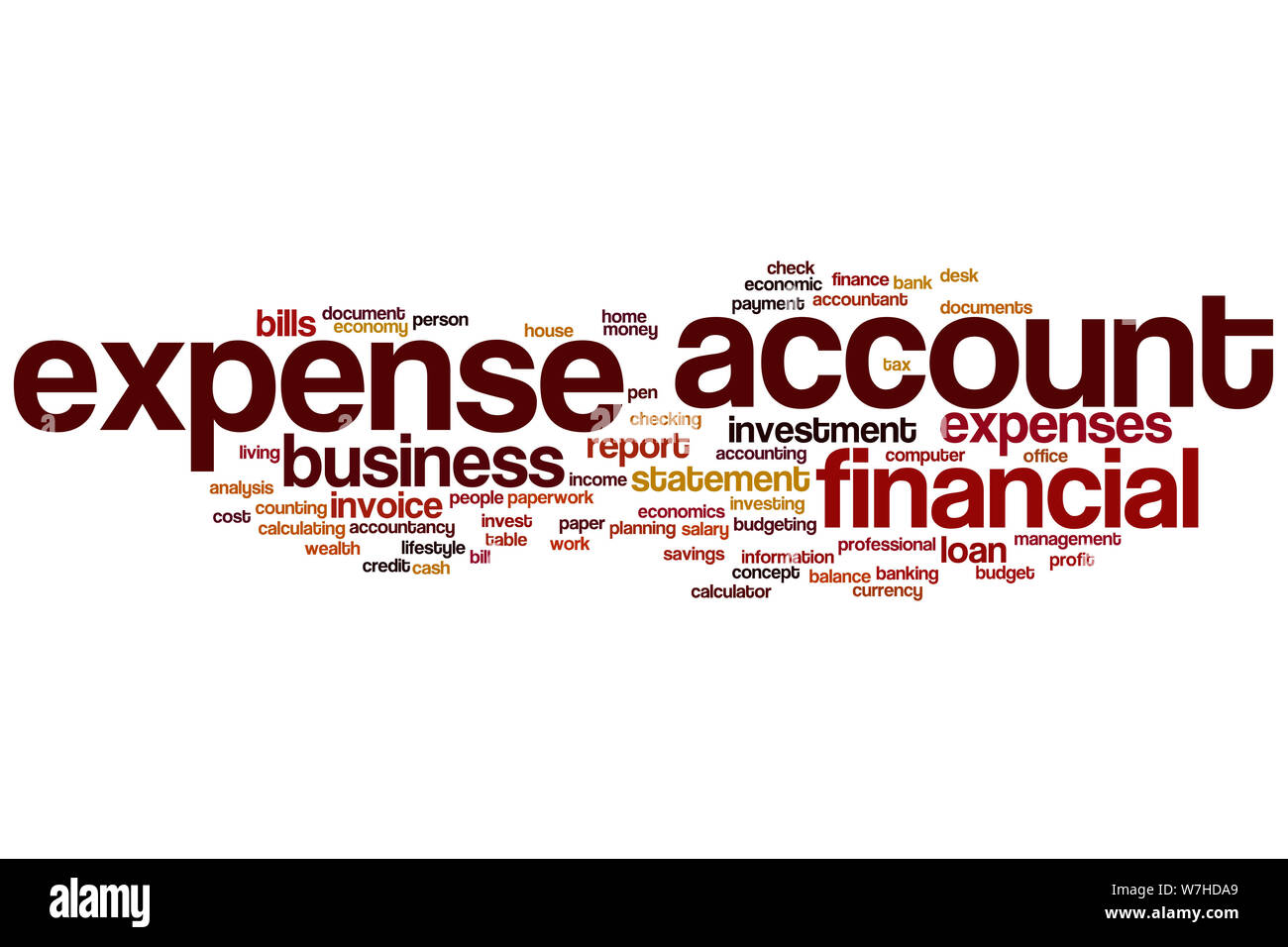 Expense account word cloud concept Stock Photo - Alamy