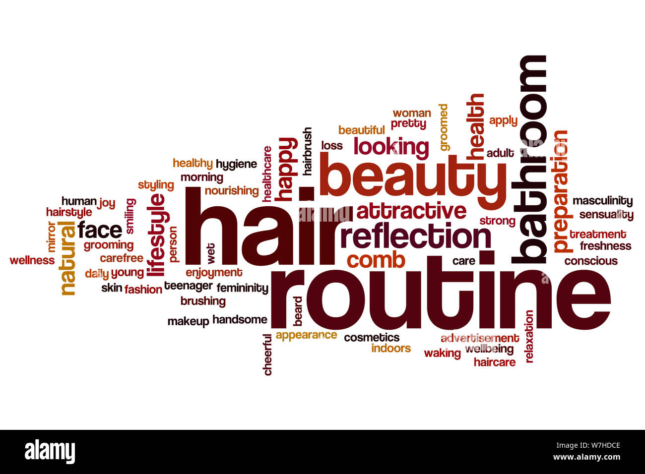 Hair routine word cloud concept Stock Photo - Alamy