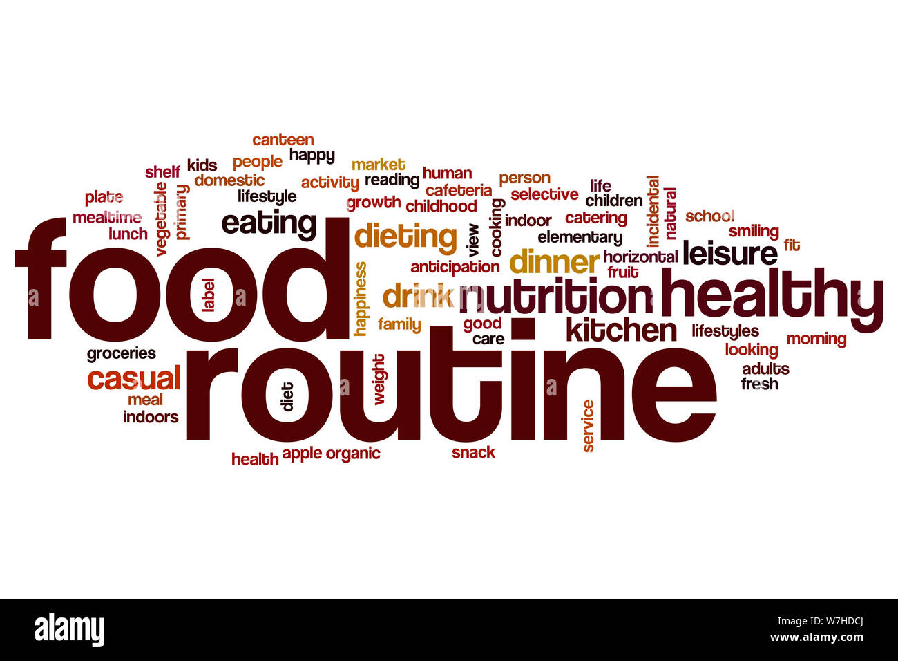 Food routine word cloud concept Stock Photo - Alamy