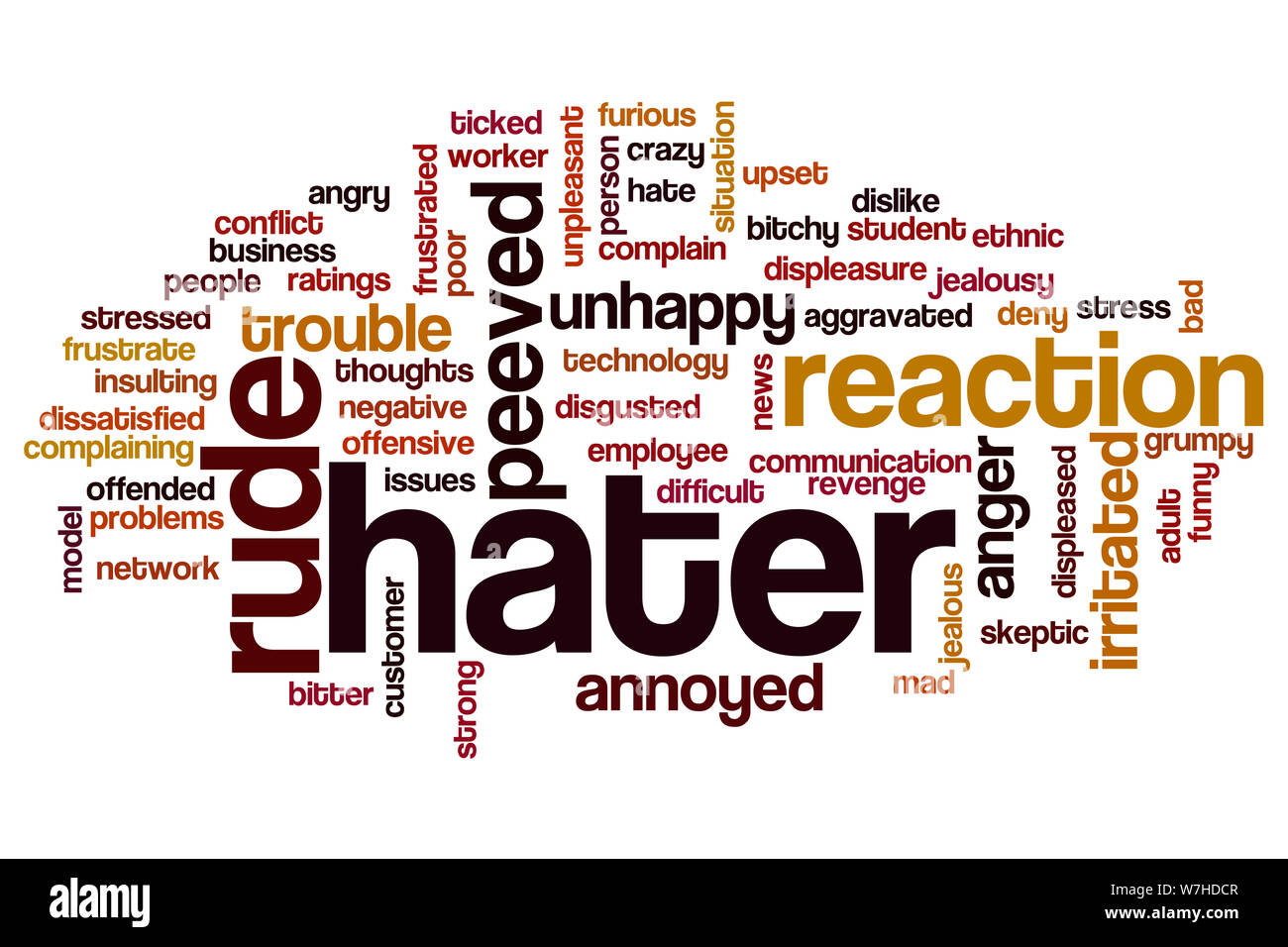 Hater word cloud concept Stock Photo - Alamy