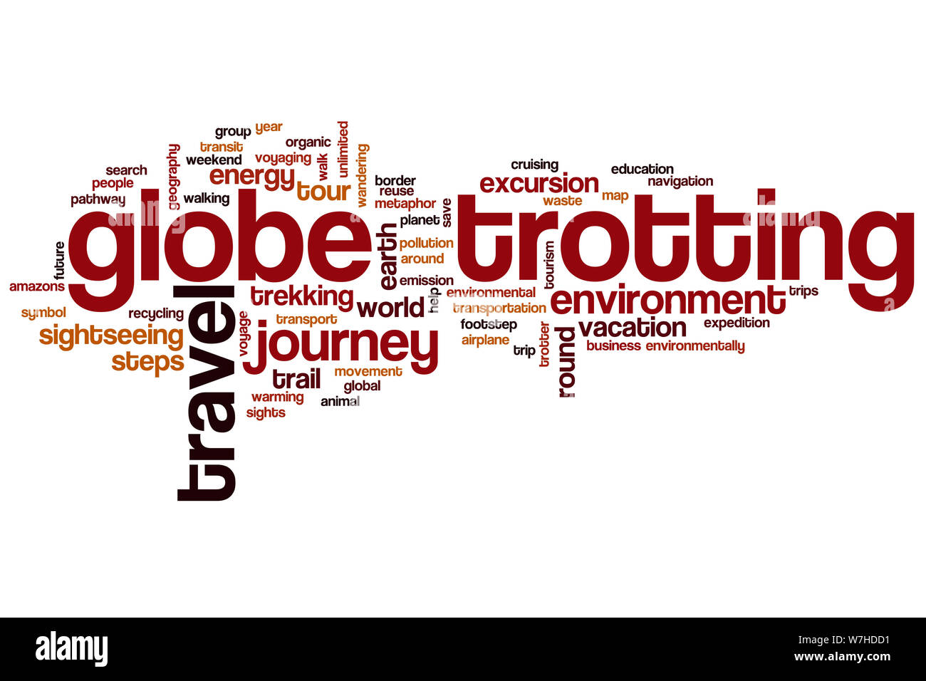 Globe trotting word cloud concept Stock Photo - Alamy