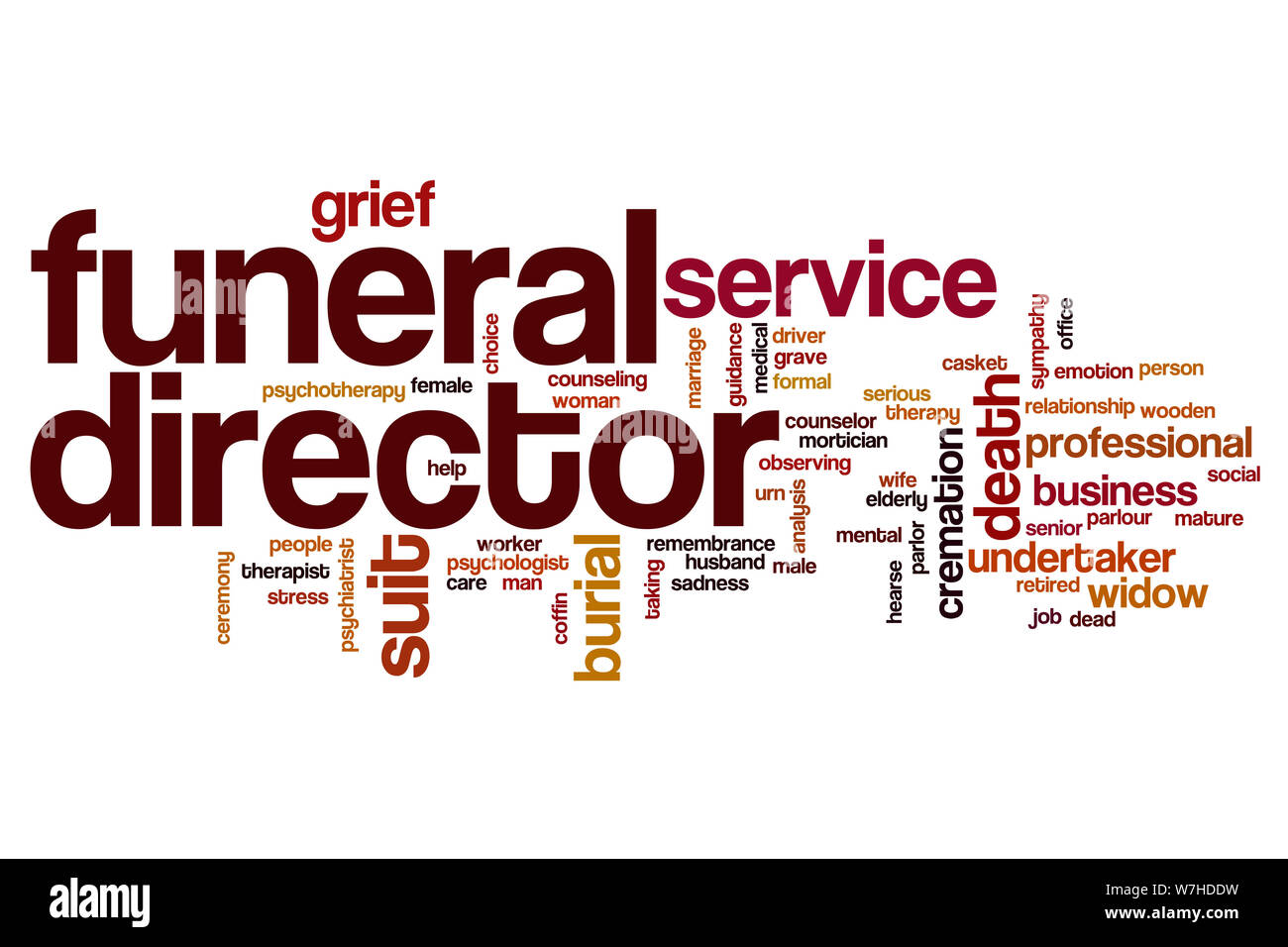 Funeral director word cloud concept Stock Photo - Alamy