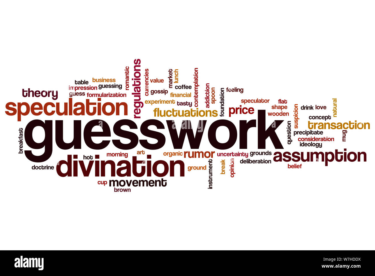 Guesswork word cloud concept Stock Photo - Alamy
