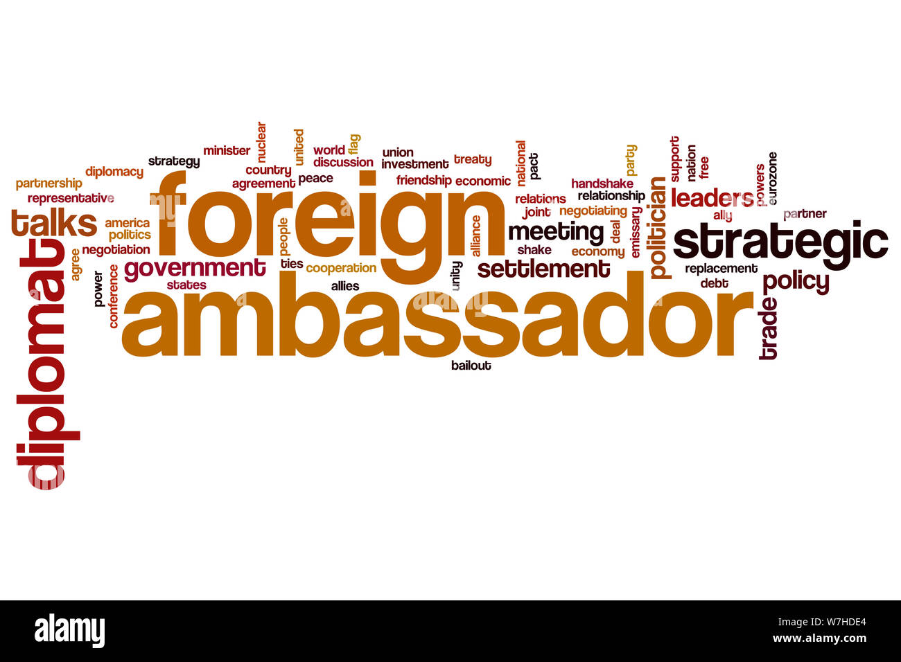 Foreign ambassador word cloud concept Stock Photo - Alamy