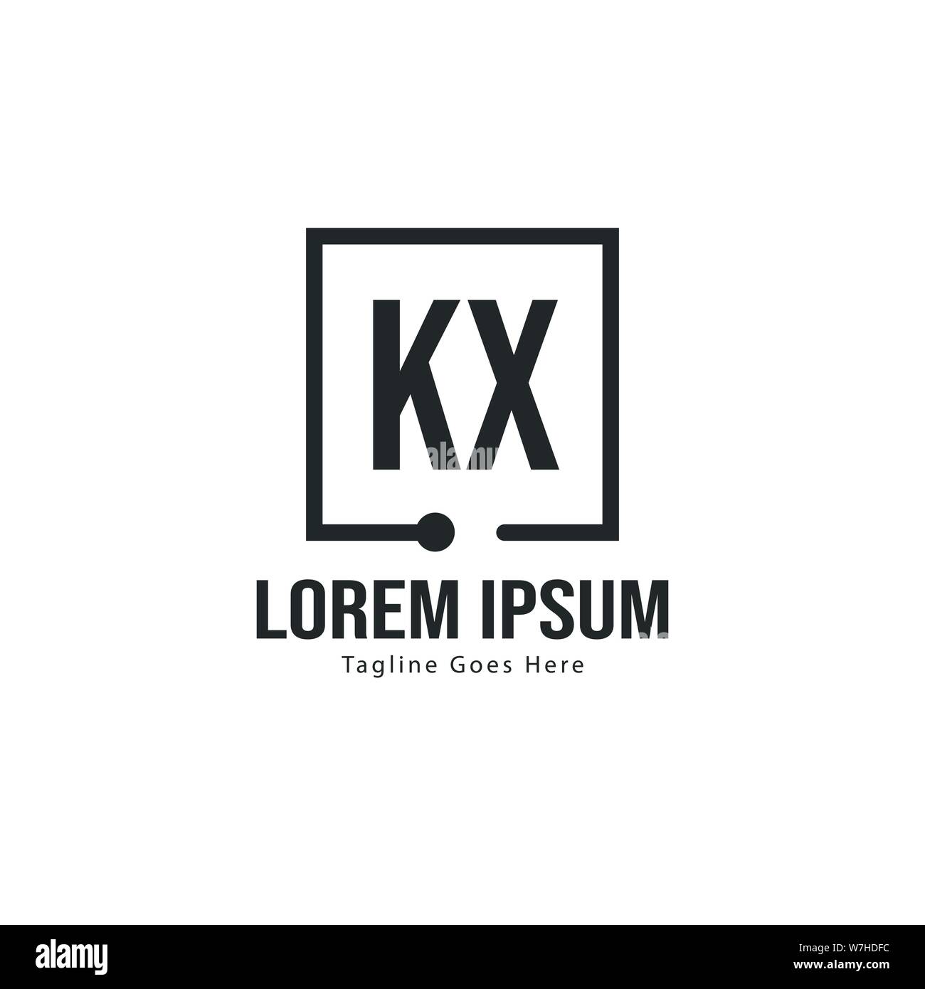 Initial KX logo template with modern frame. Minimalist KX letter logo ...
