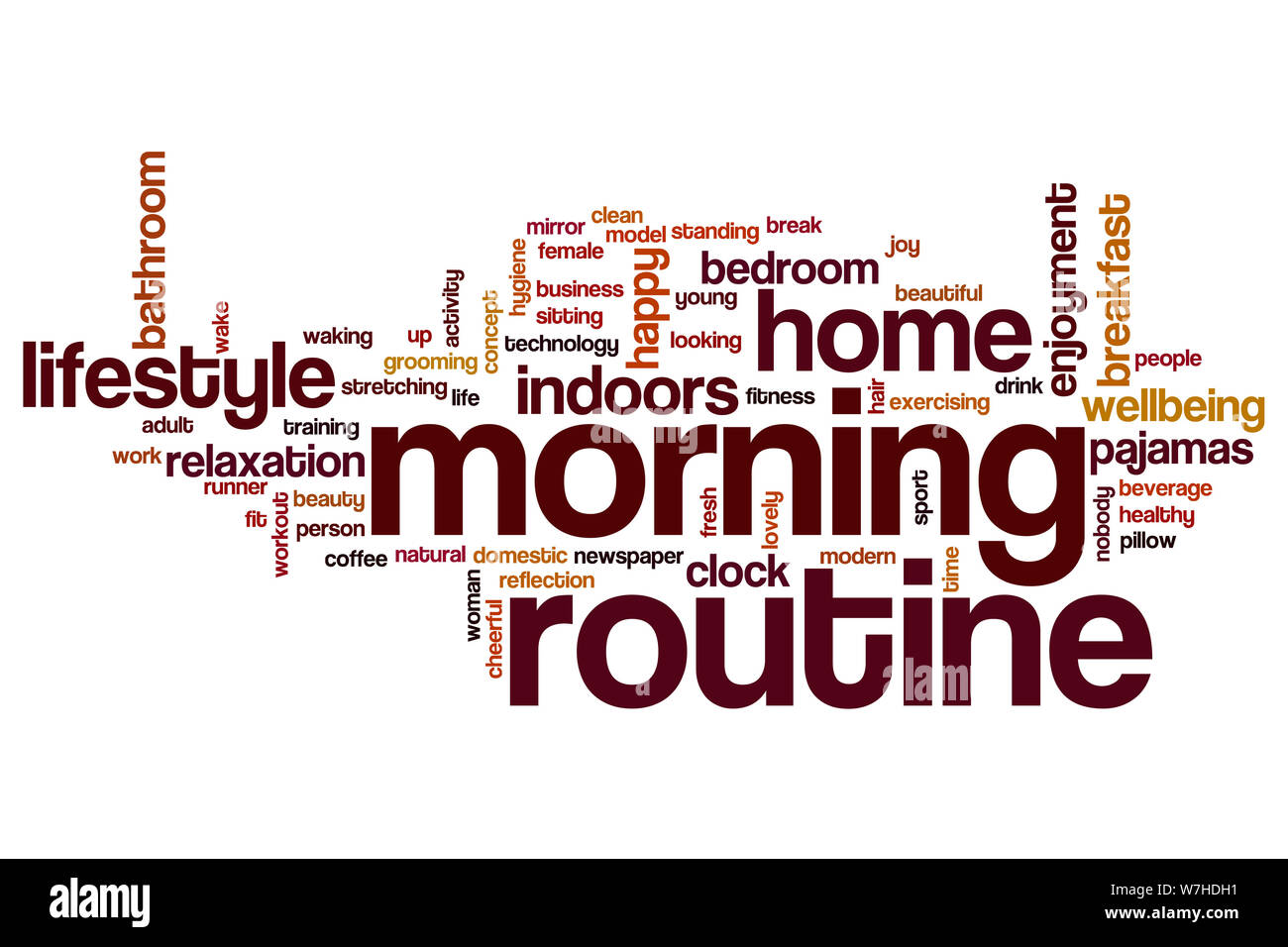 Morning routine word cloud concept Stock Photo - Alamy