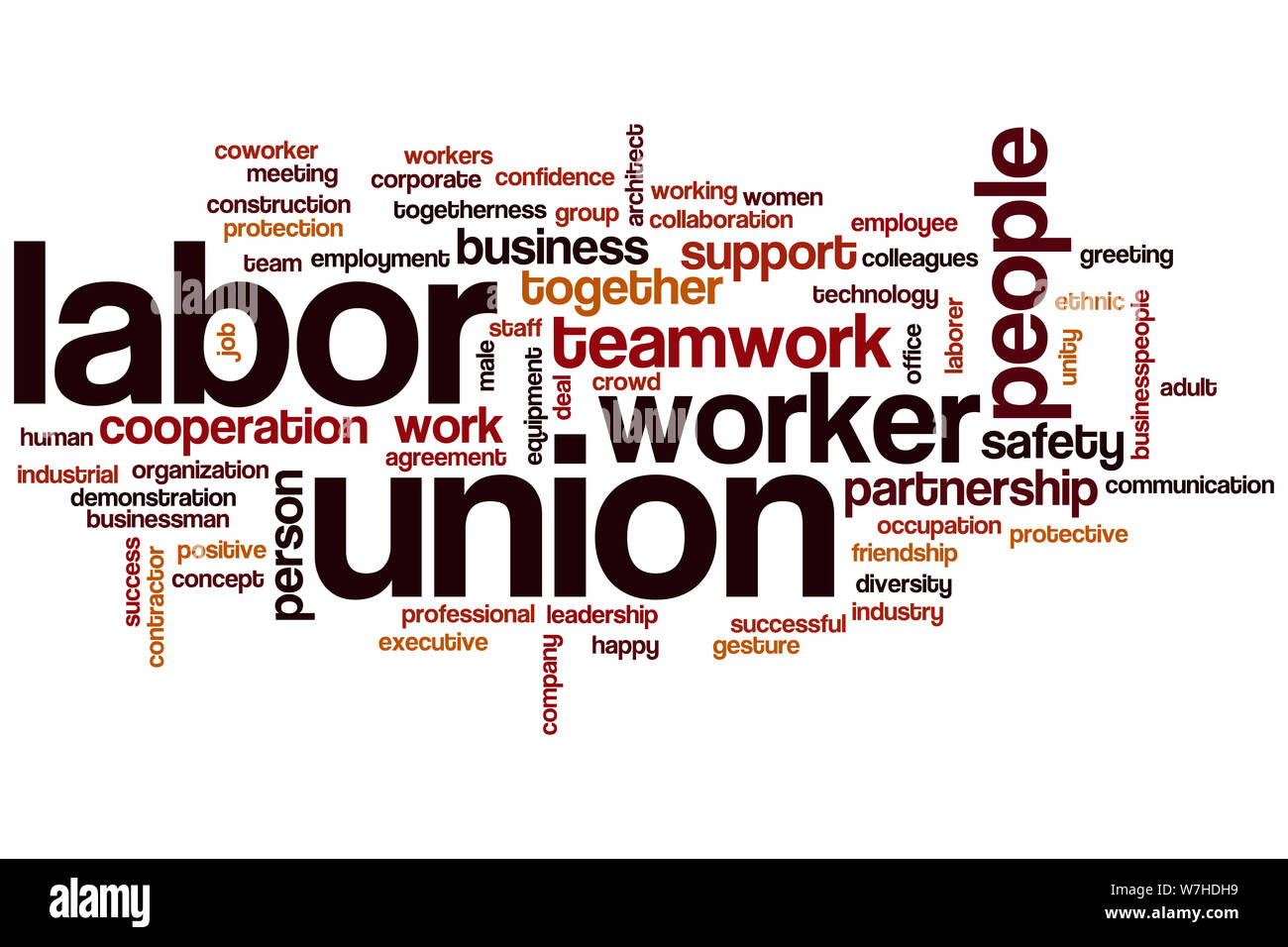 Labor union word cloud concept Stock Photo - Alamy