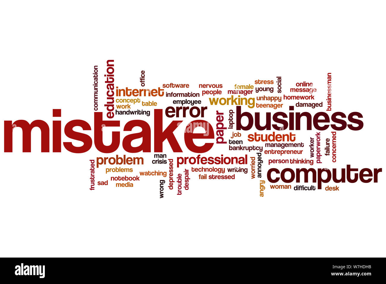 Mistake word cloud concept Stock Photo - Alamy