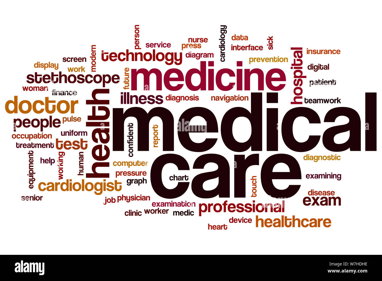 Medical care word cloud concept Stock Photo - Alamy