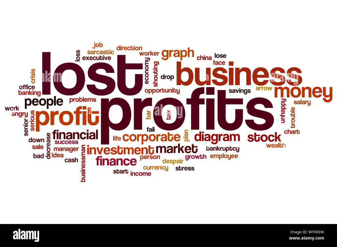 Lost profits word cloud concept Stock Photo - Alamy
