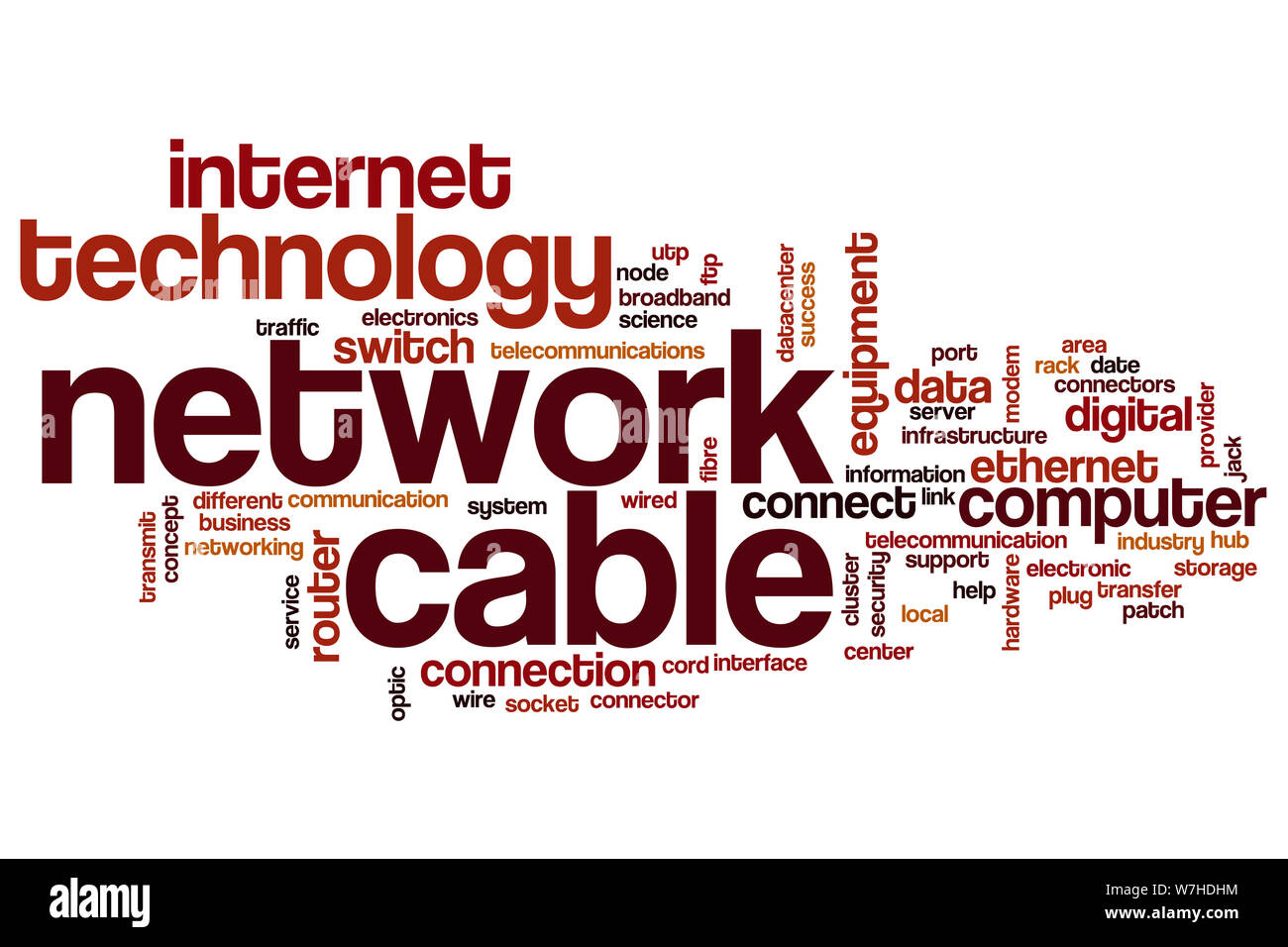Network cable word cloud concept Stock Photo - Alamy