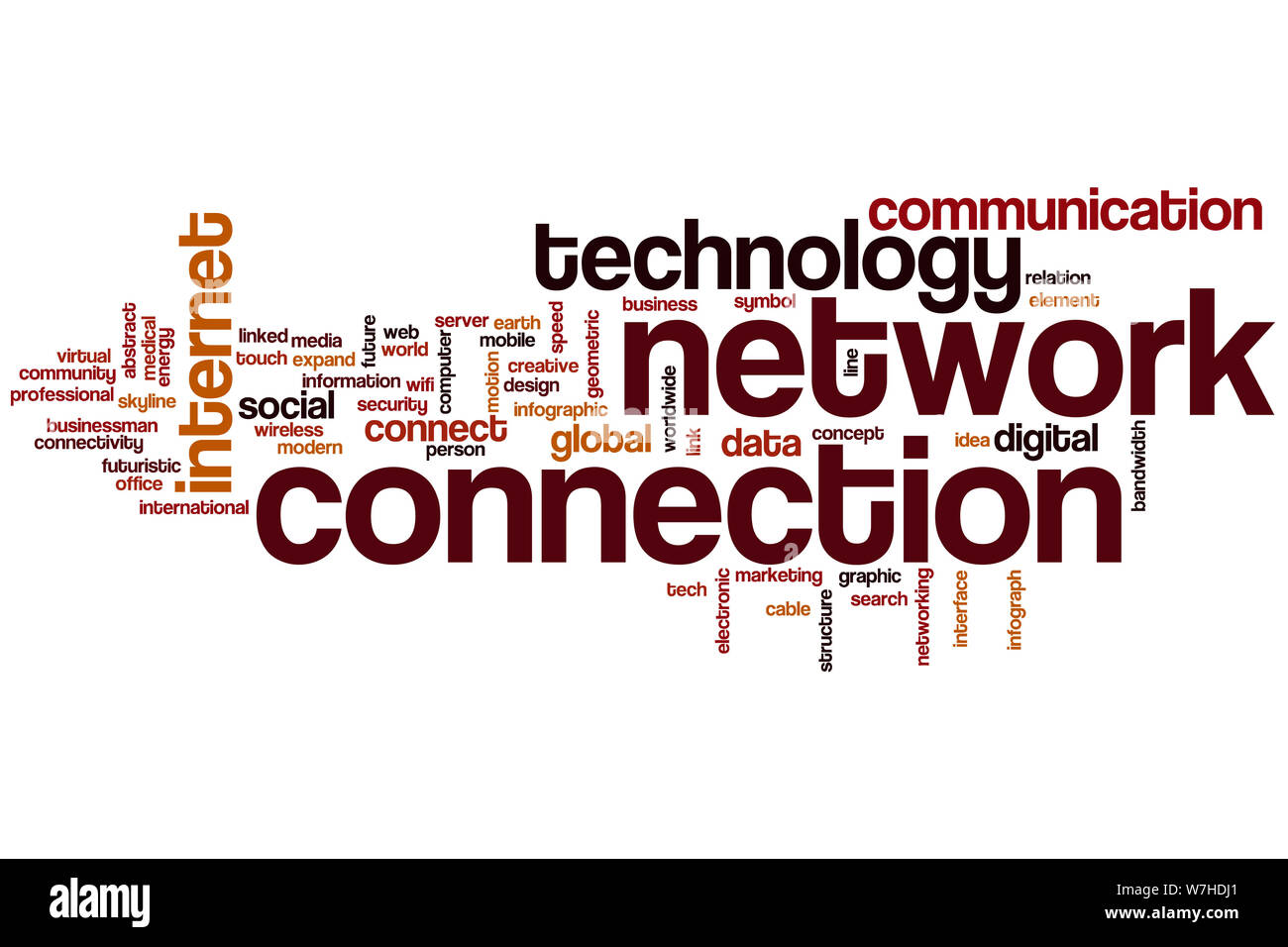 Network connection word cloud concept Stock Photo - Alamy