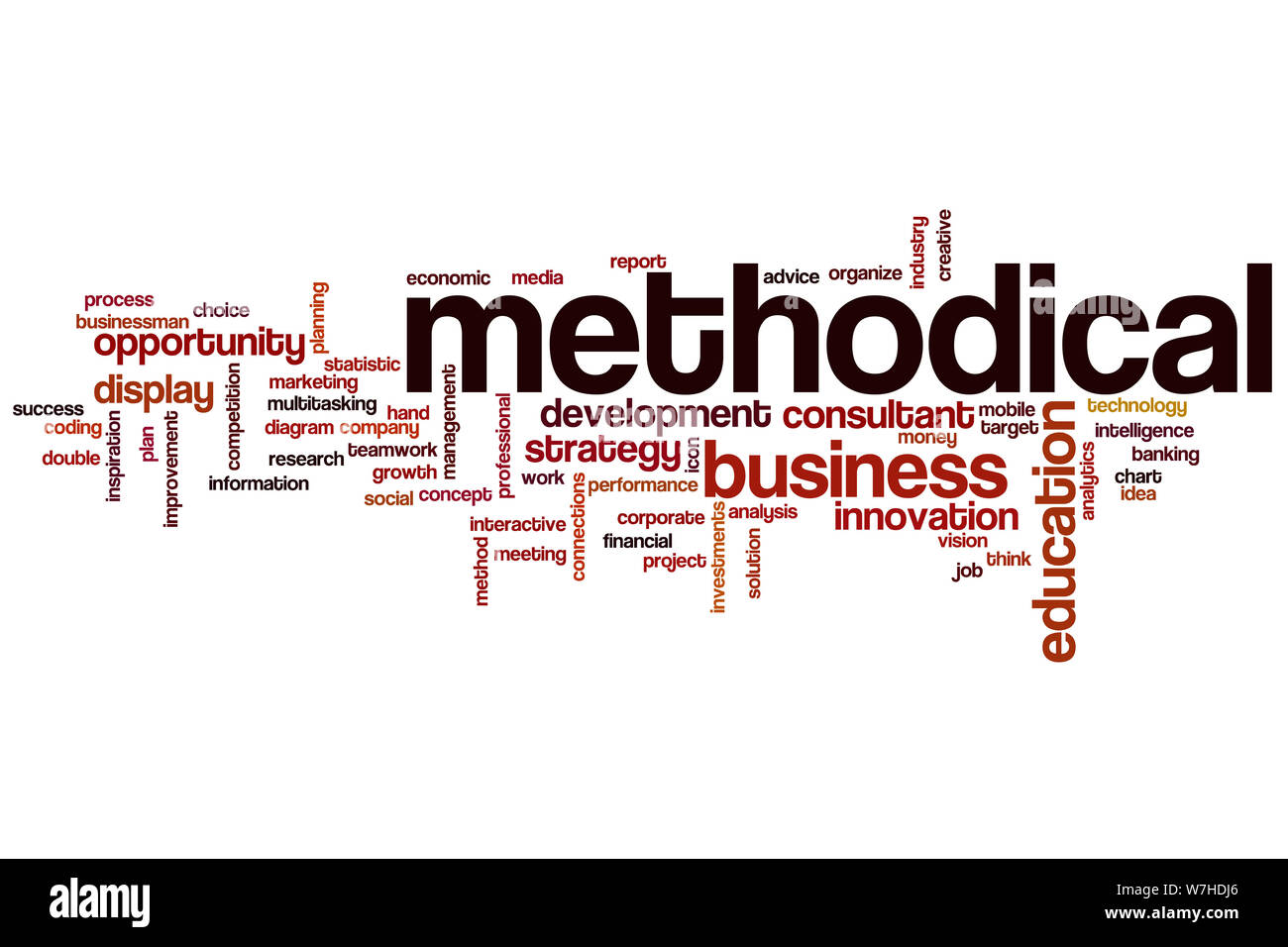 Methodical word cloud concept Stock Photo - Alamy