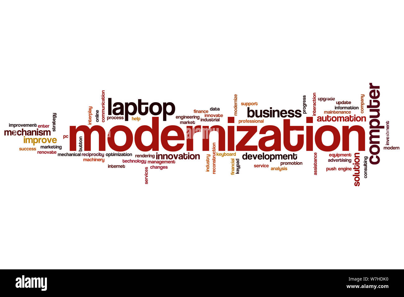 Modernization word cloud concept Stock Photo - Alamy