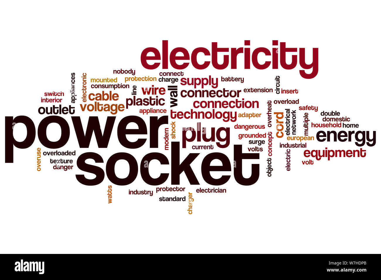 Power socket word cloud concept Stock Photo - Alamy