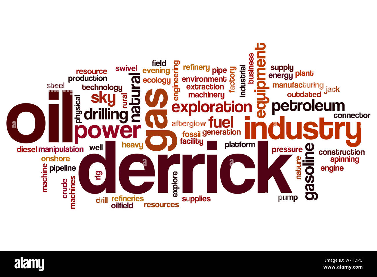 Oil derrick word cloud concept Stock Photo - Alamy