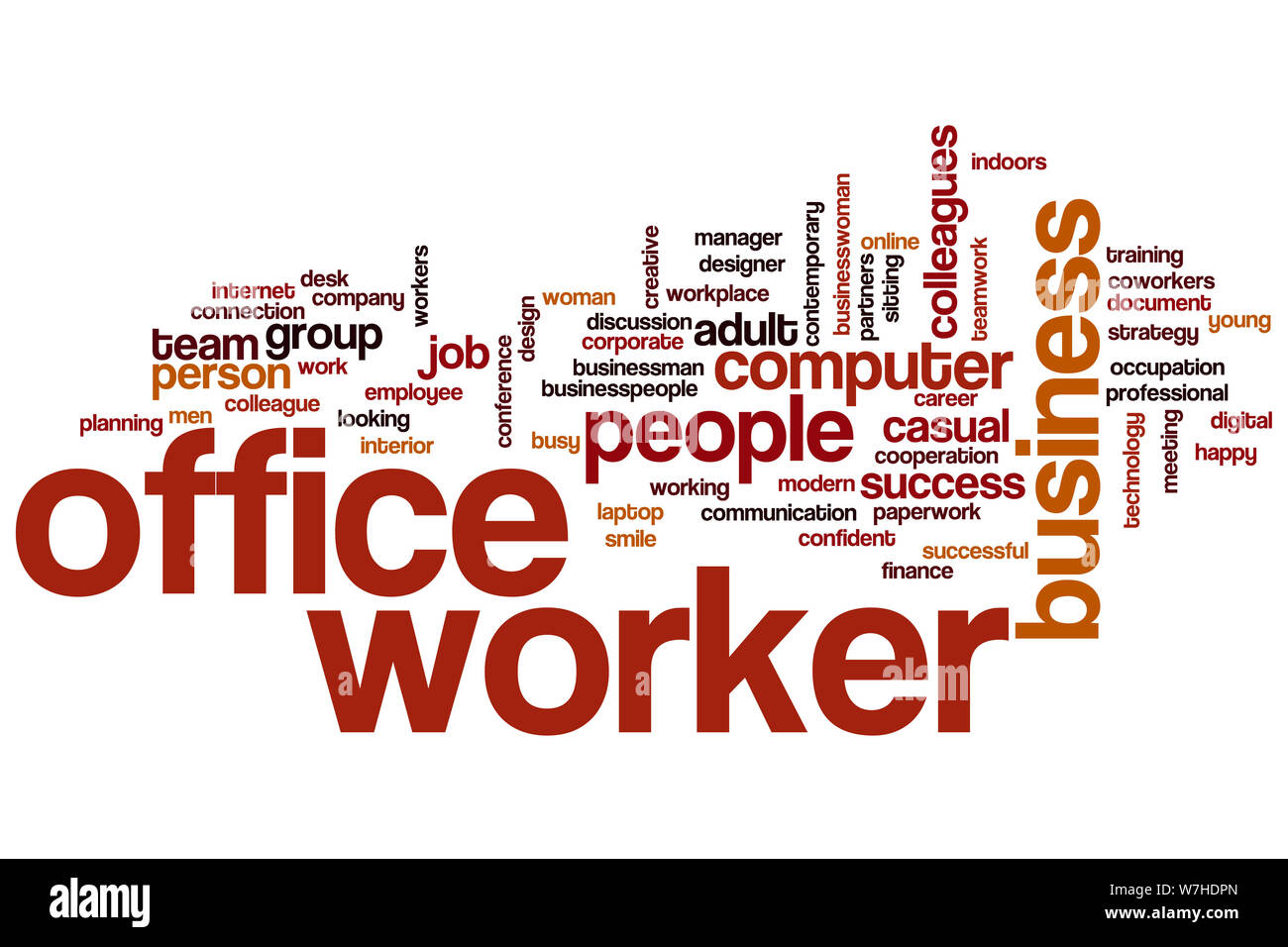 Office worker word cloud concept Stock Photo - Alamy