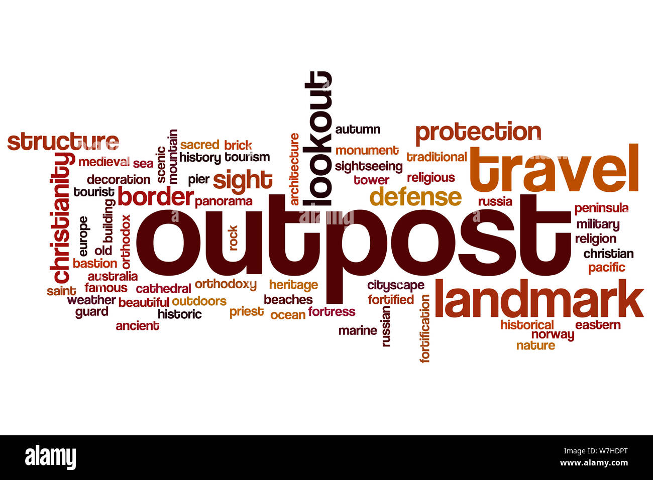 Outpost word cloud concept Stock Photo - Alamy