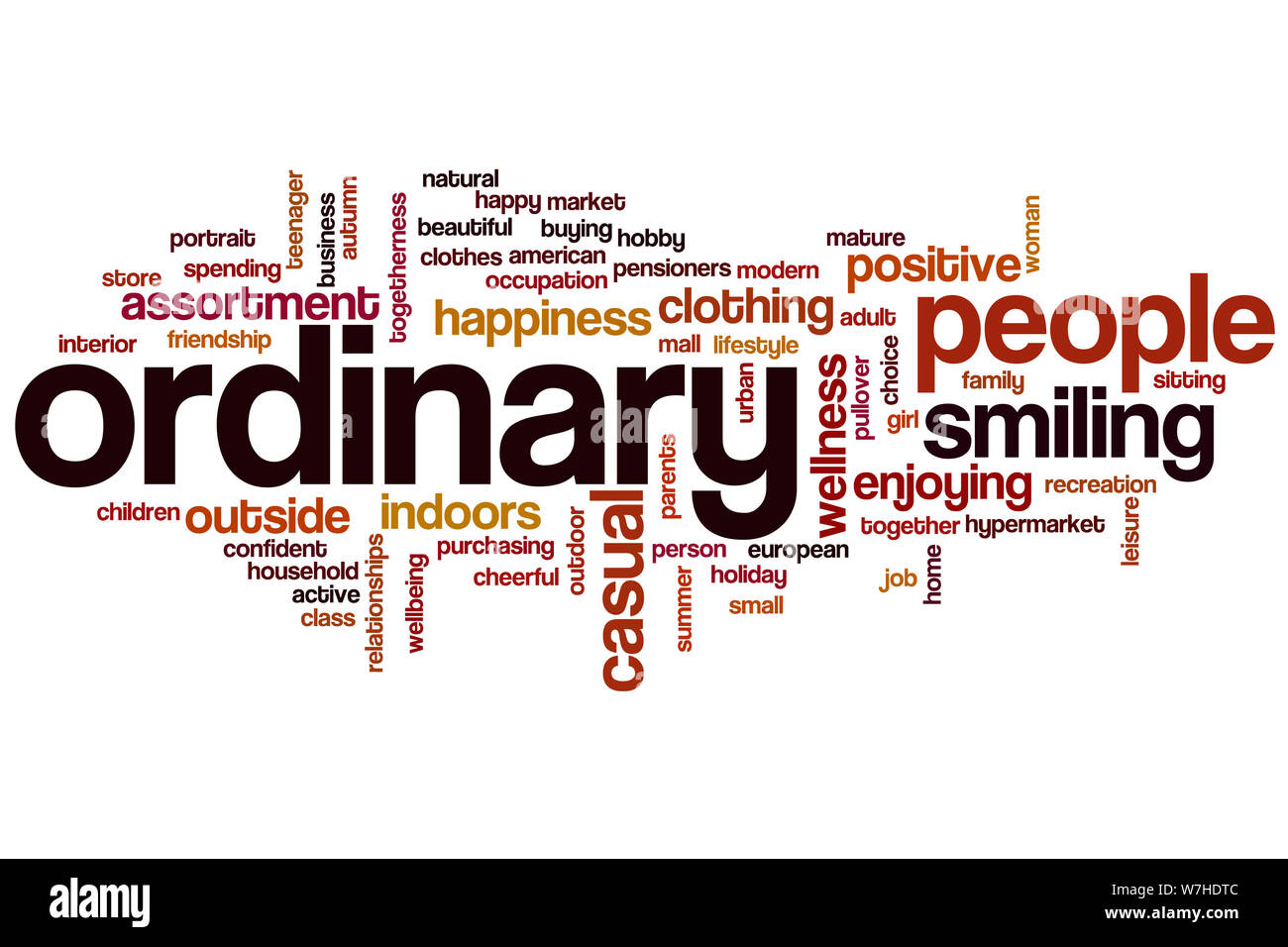 Ordinary word cloud concept Stock Photo - Alamy