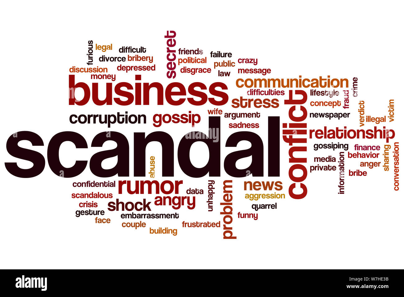 Scandal word cloud concept Stock Photo - Alamy