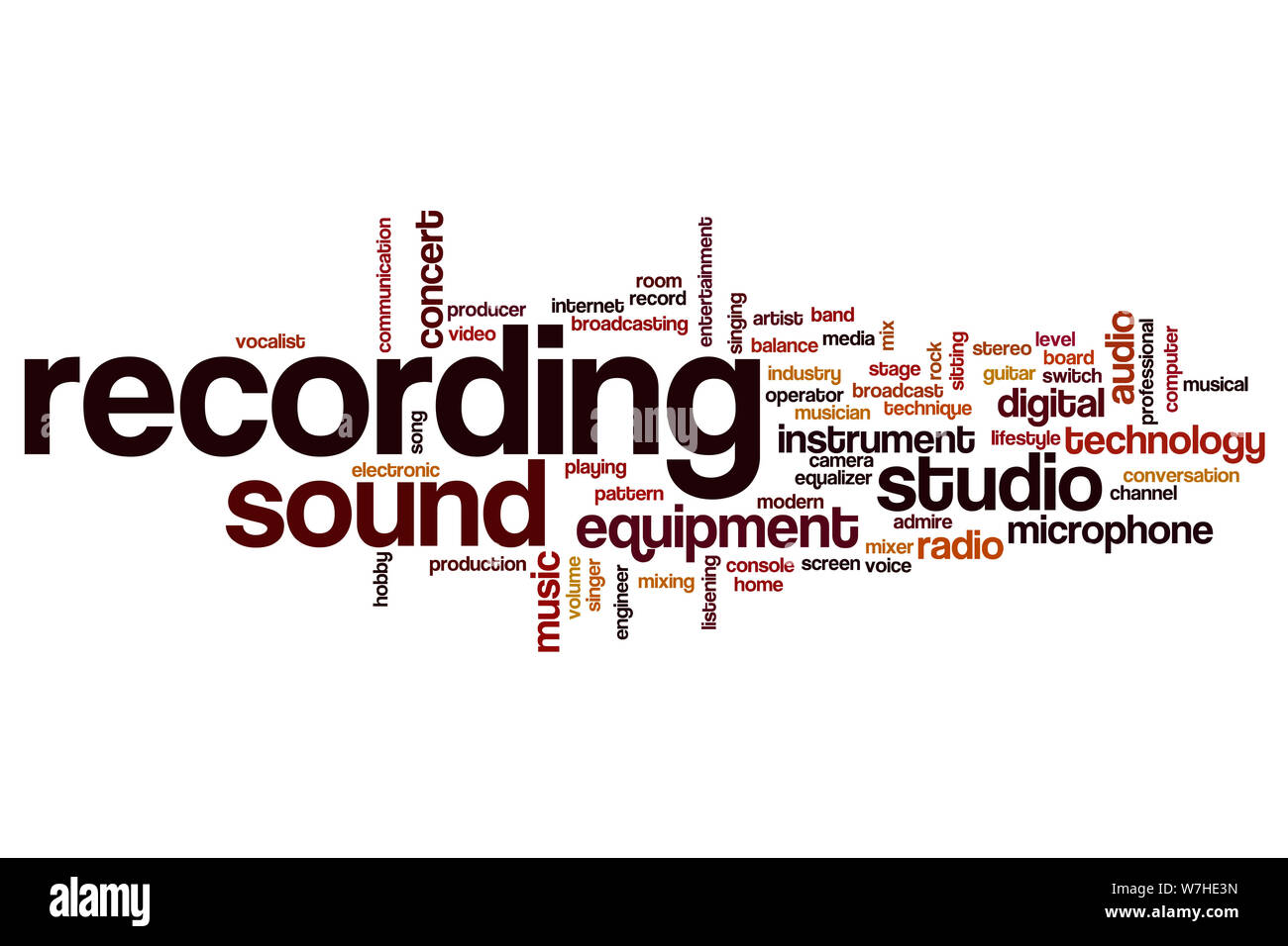 Recording word cloud concept Stock Photo - Alamy