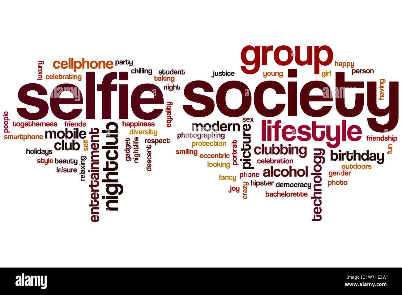 Selfie society word cloud concept Stock Photo - Alamy