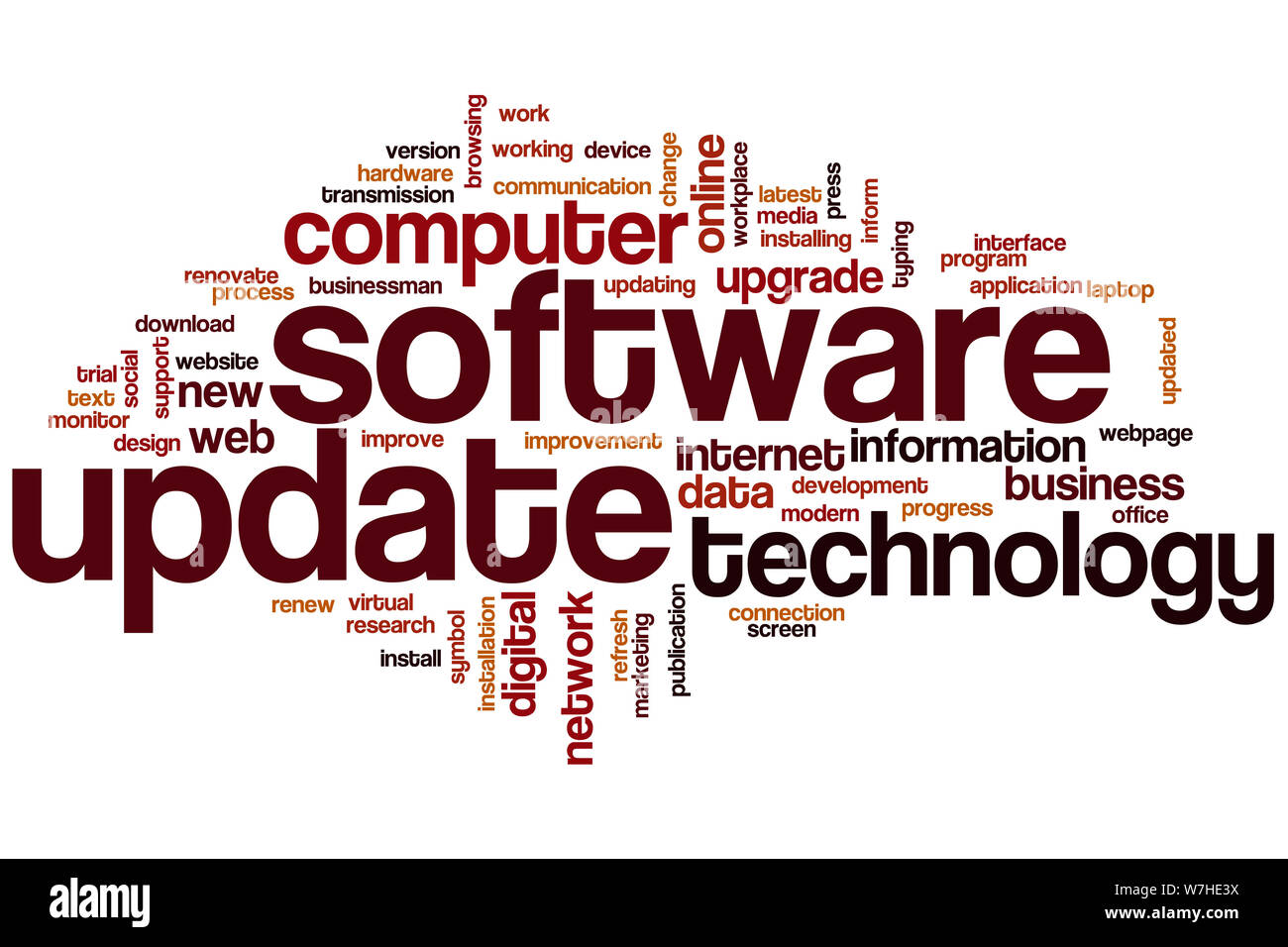 Software update word cloud concept Stock Photo - Alamy