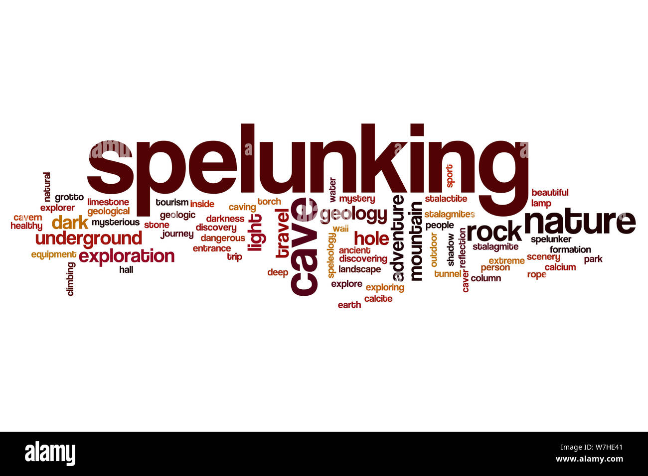 Spelunking word cloud concept Stock Photo - Alamy