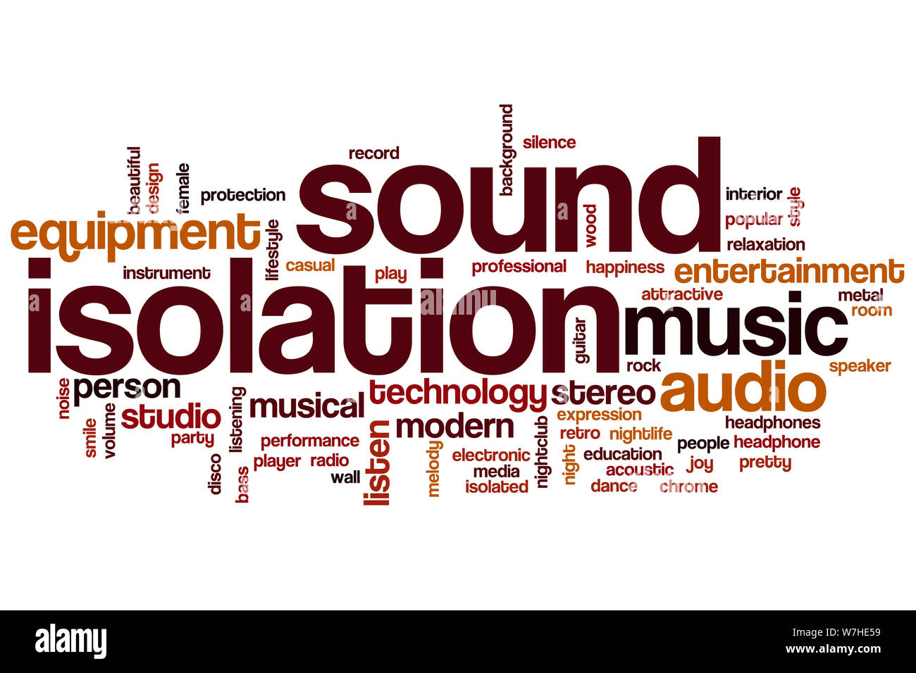 Sound isolation word cloud concept Stock Photo - Alamy