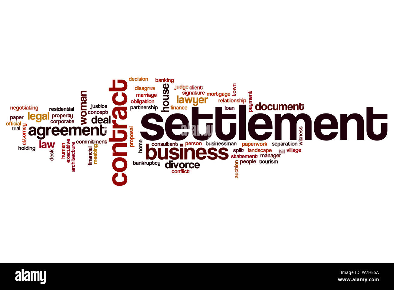 Settlement word cloud concept Stock Photo - Alamy