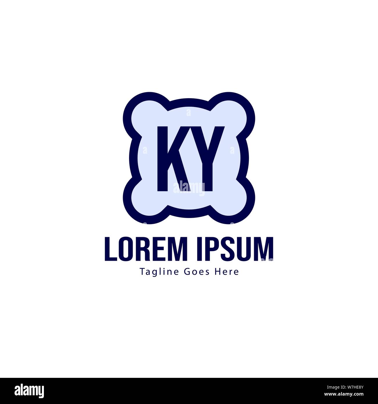Initial KY logo template with modern frame. Minimalist KY letter logo ...