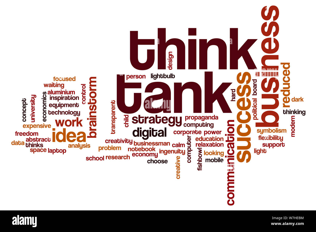 Think tank word cloud concept Stock Photo - Alamy