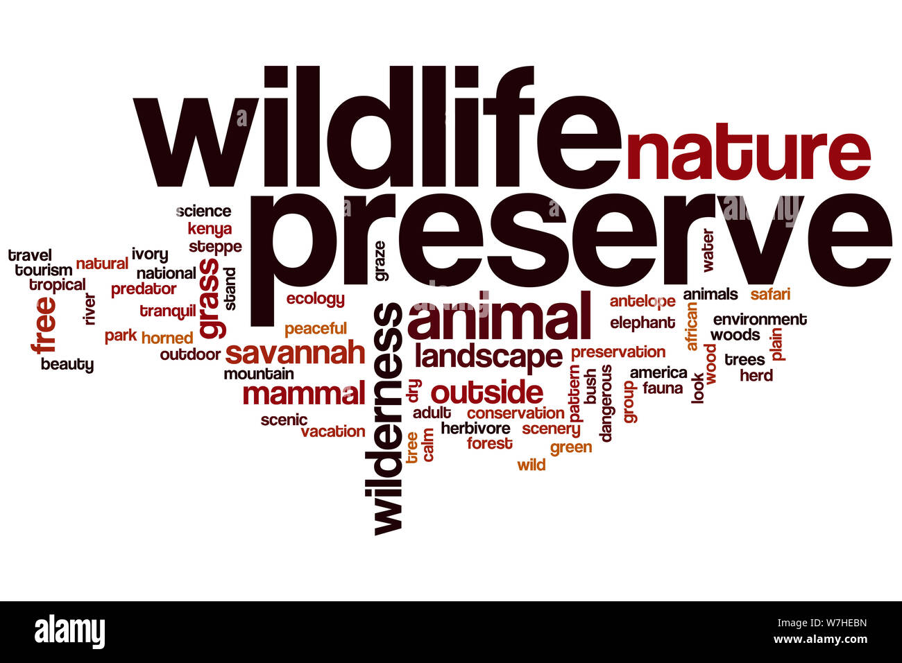 Wildlife preserve word cloud concept Stock Photo - Alamy
