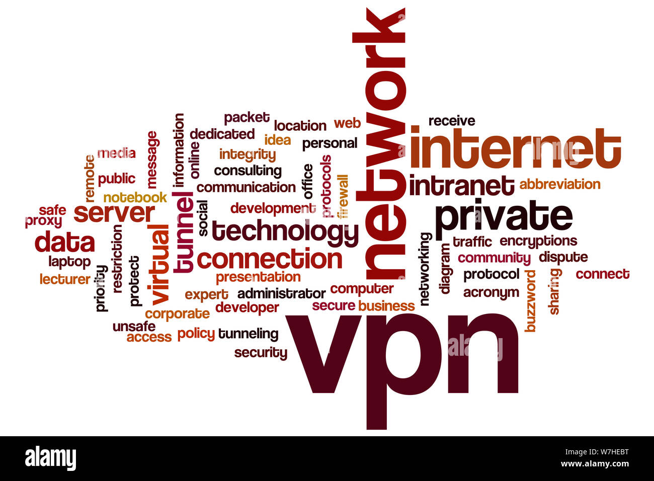 VPN word cloud concept Stock Photo - Alamy