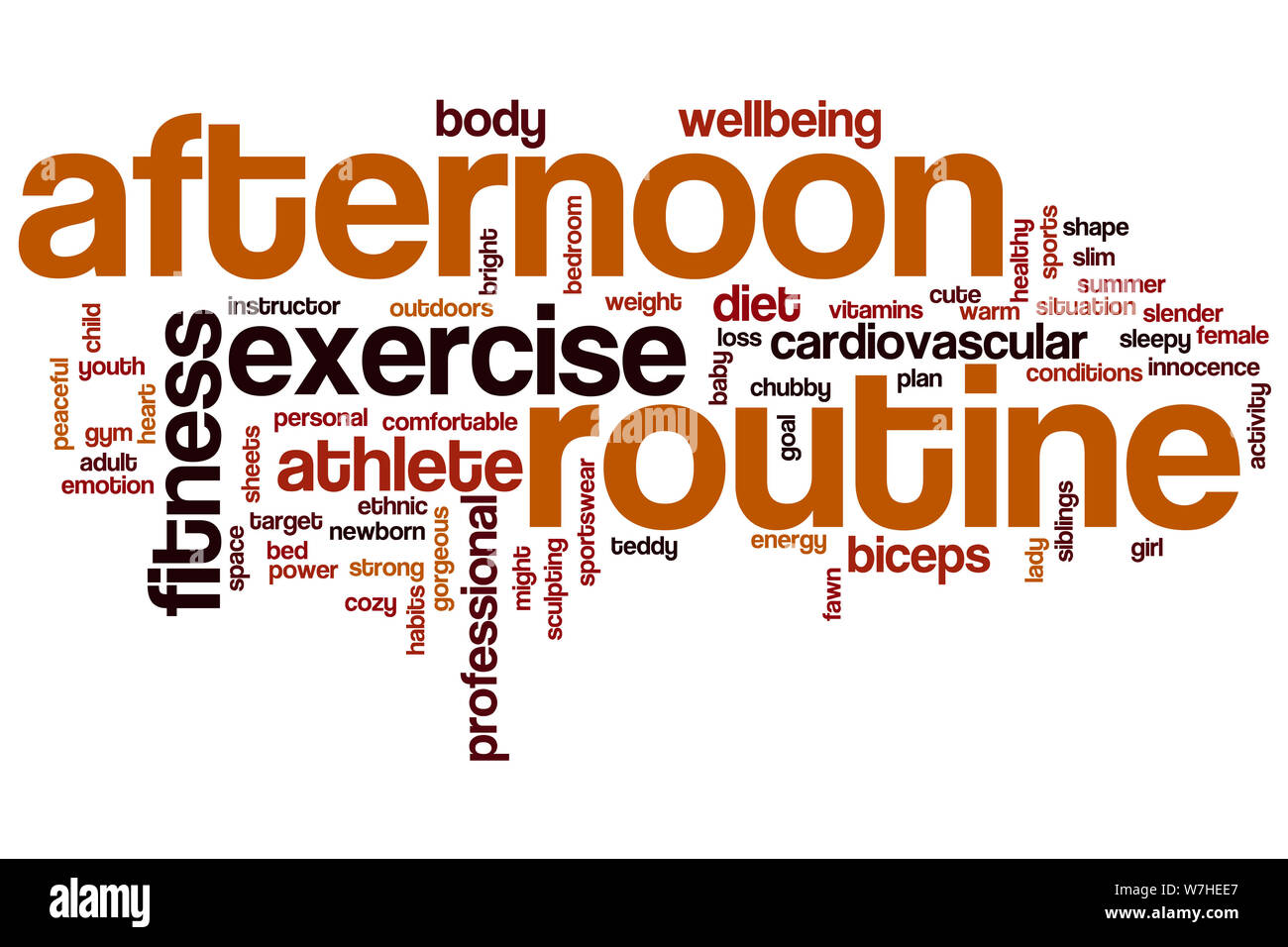 Afternoon routine word cloud concept Stock Photo - Alamy