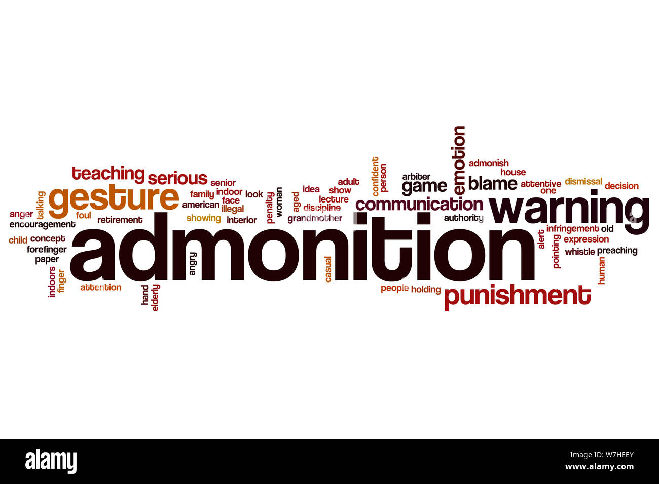 Admonition word cloud concept Stock Photo - Alamy