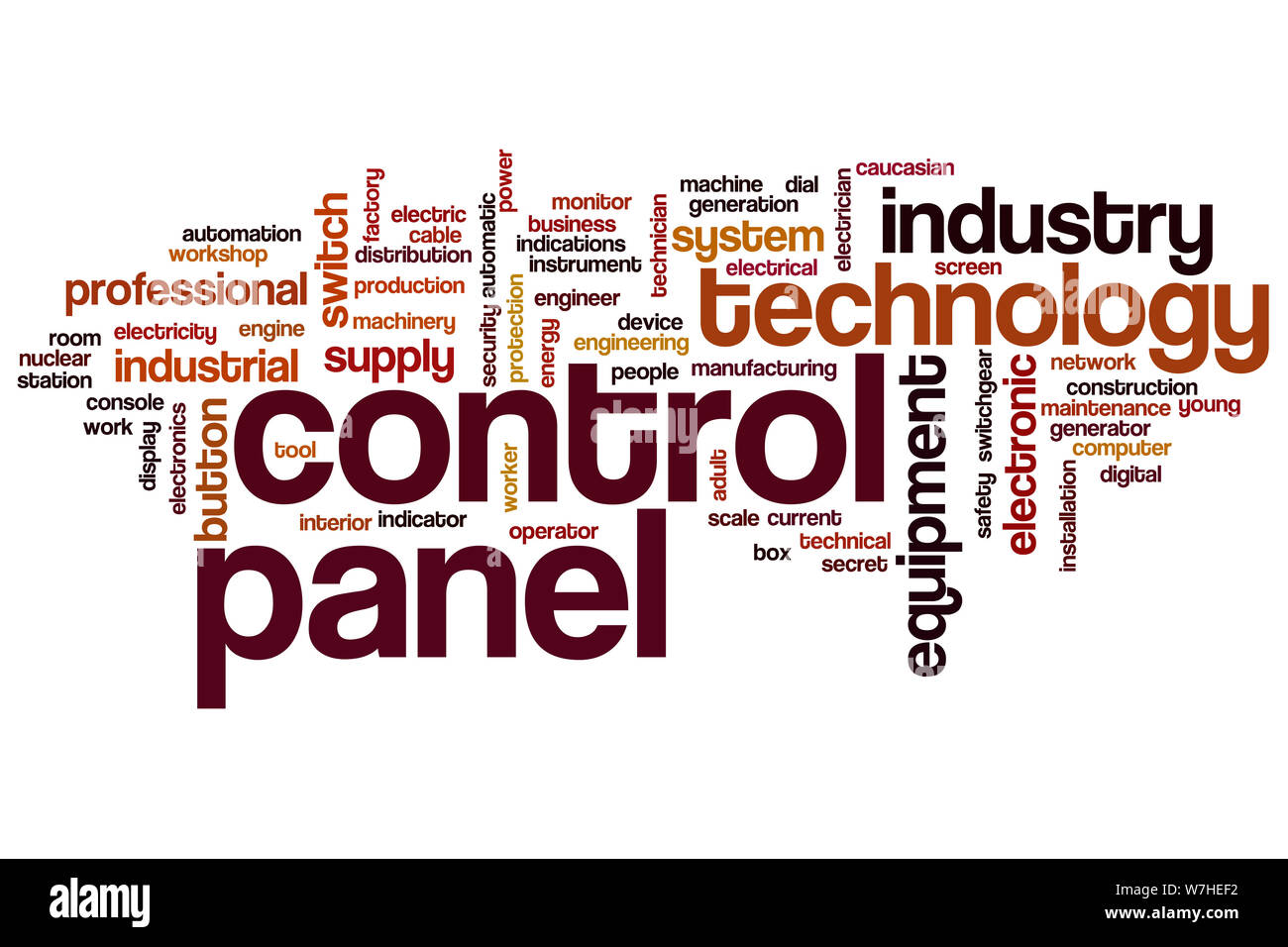 Control panel word cloud concept Stock Photo - Alamy