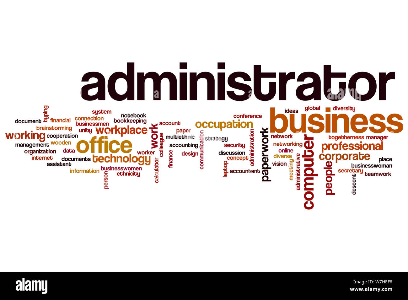 Administrator word cloud concept Stock Photo - Alamy