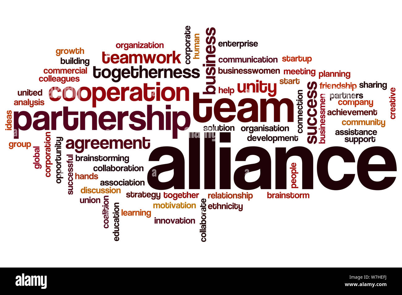 Alliance word cloud concept Stock Photo - Alamy