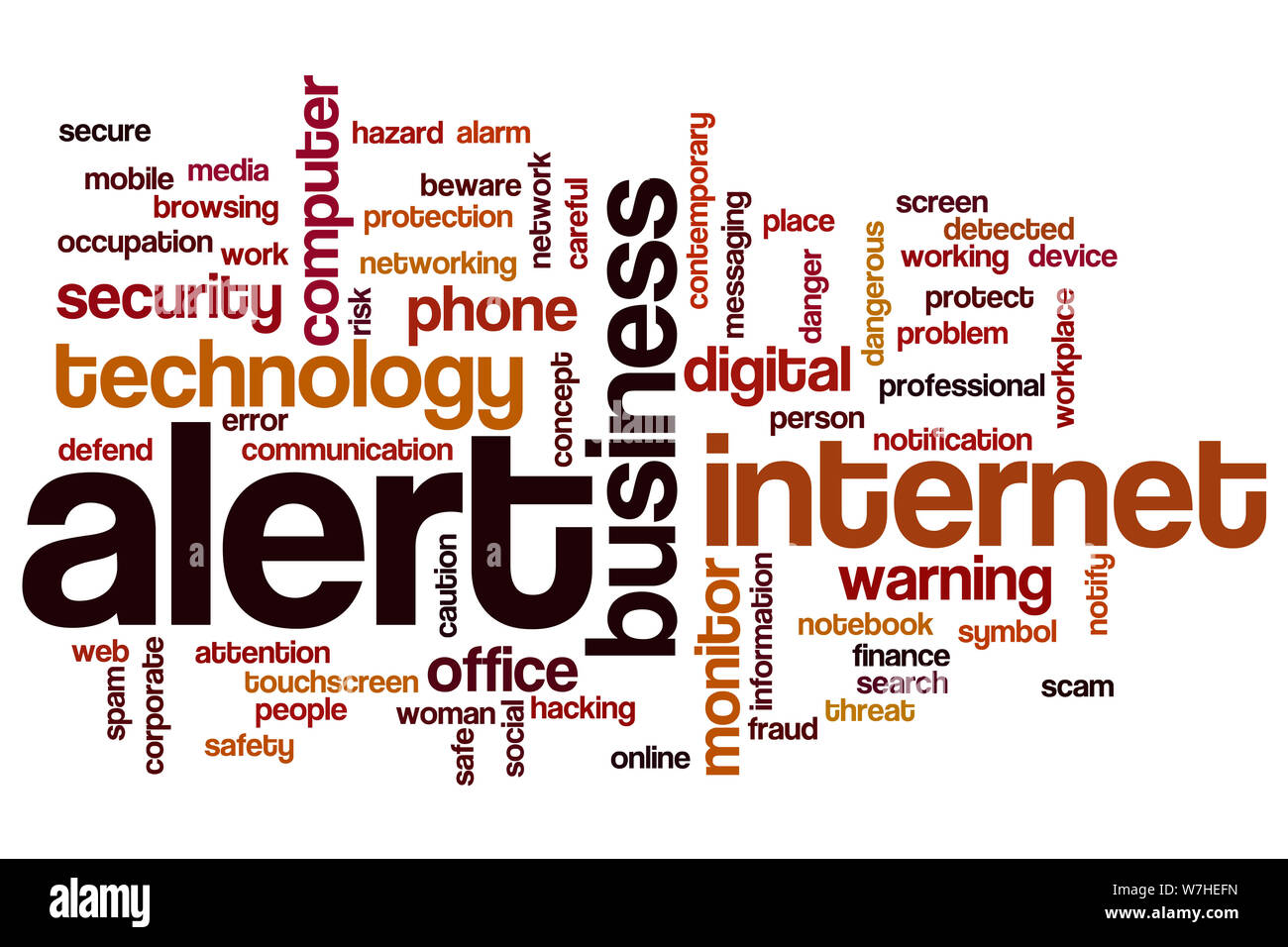 Alert word cloud concept Stock Photo - Alamy
