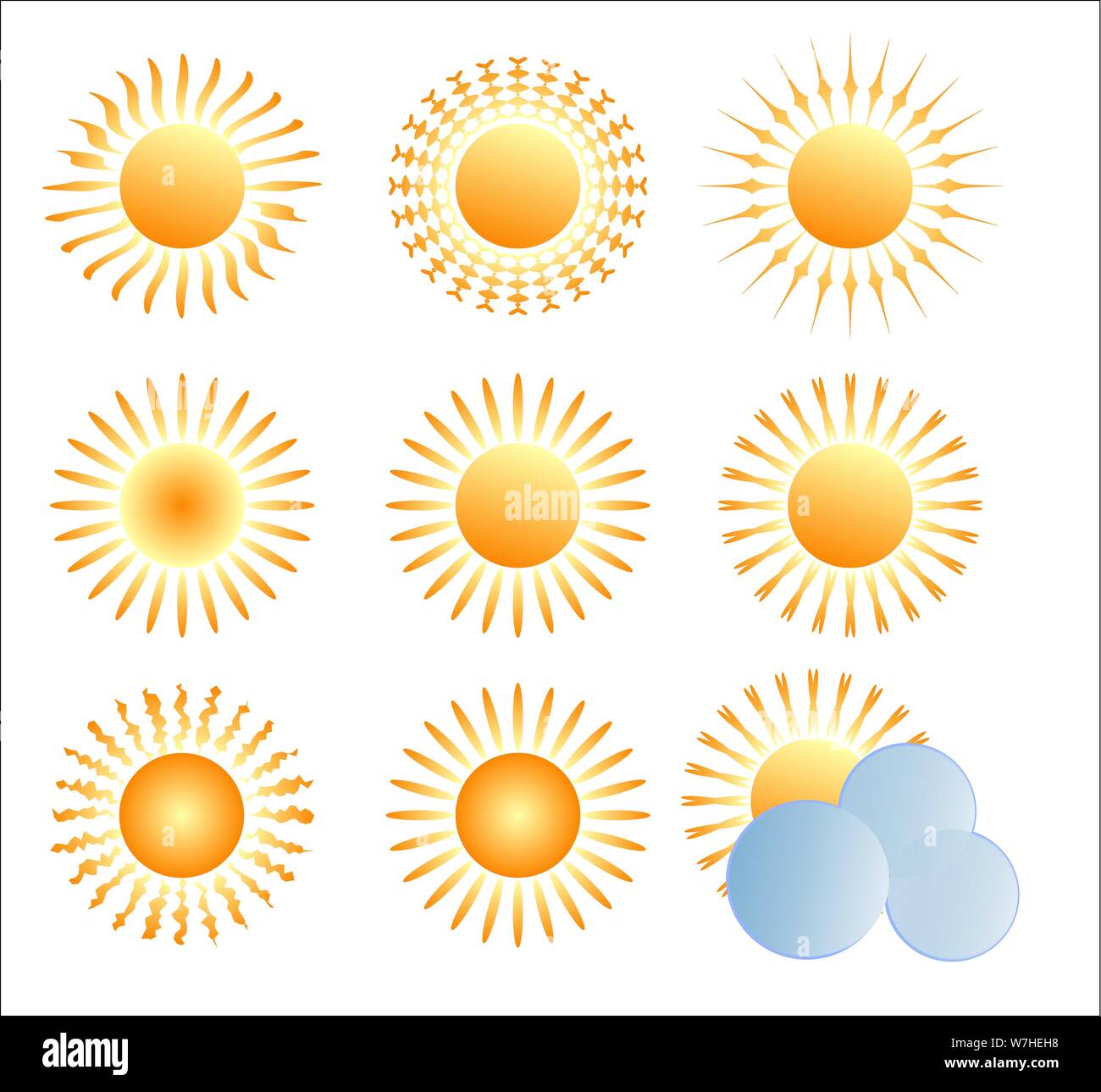 Set of symbols of the sun, weather icons Stock Vector Image & Art - Alamy