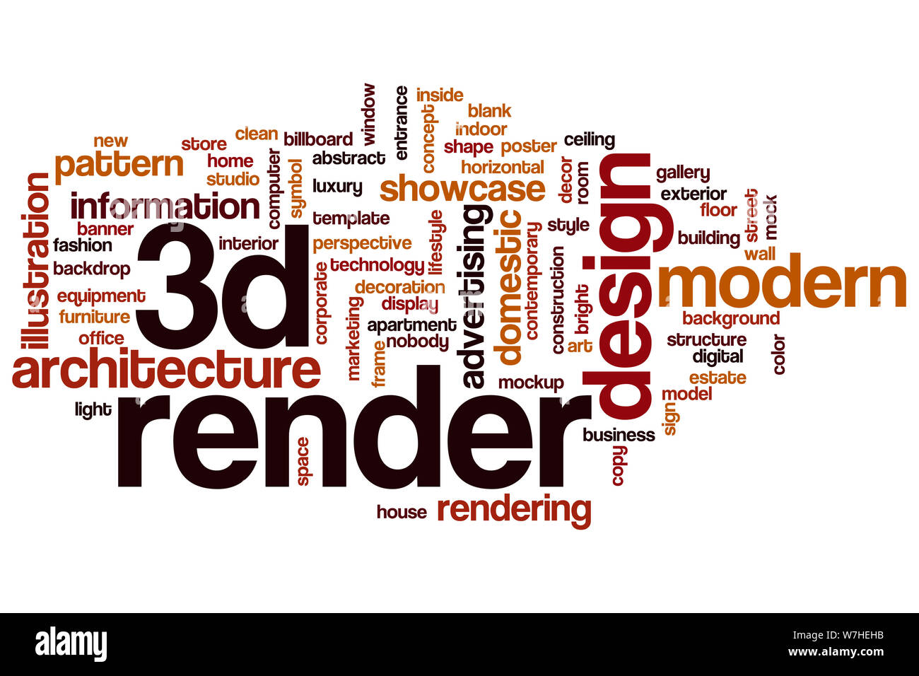 3D render word cloud concept Stock Photo - Alamy